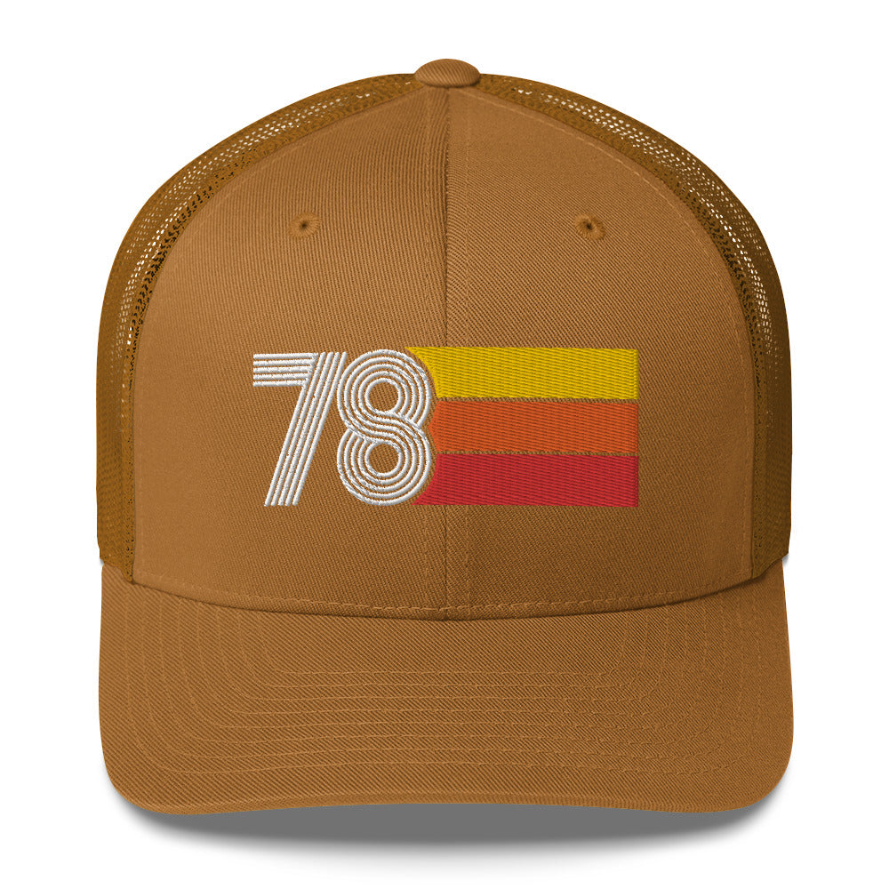 78 Number 1978 Birthday Retro Trucker Hat