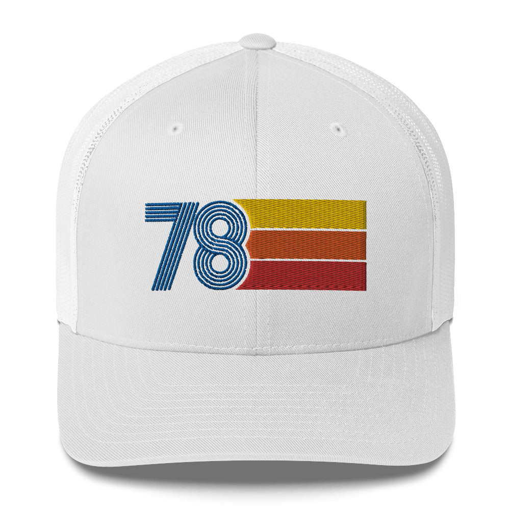 78 Number 1978 Birthday Retro Trucker Hat