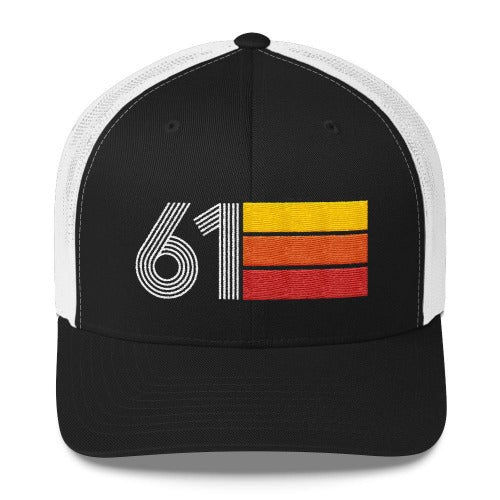 61 Number 1961 Birthday Retro Trucker Hat