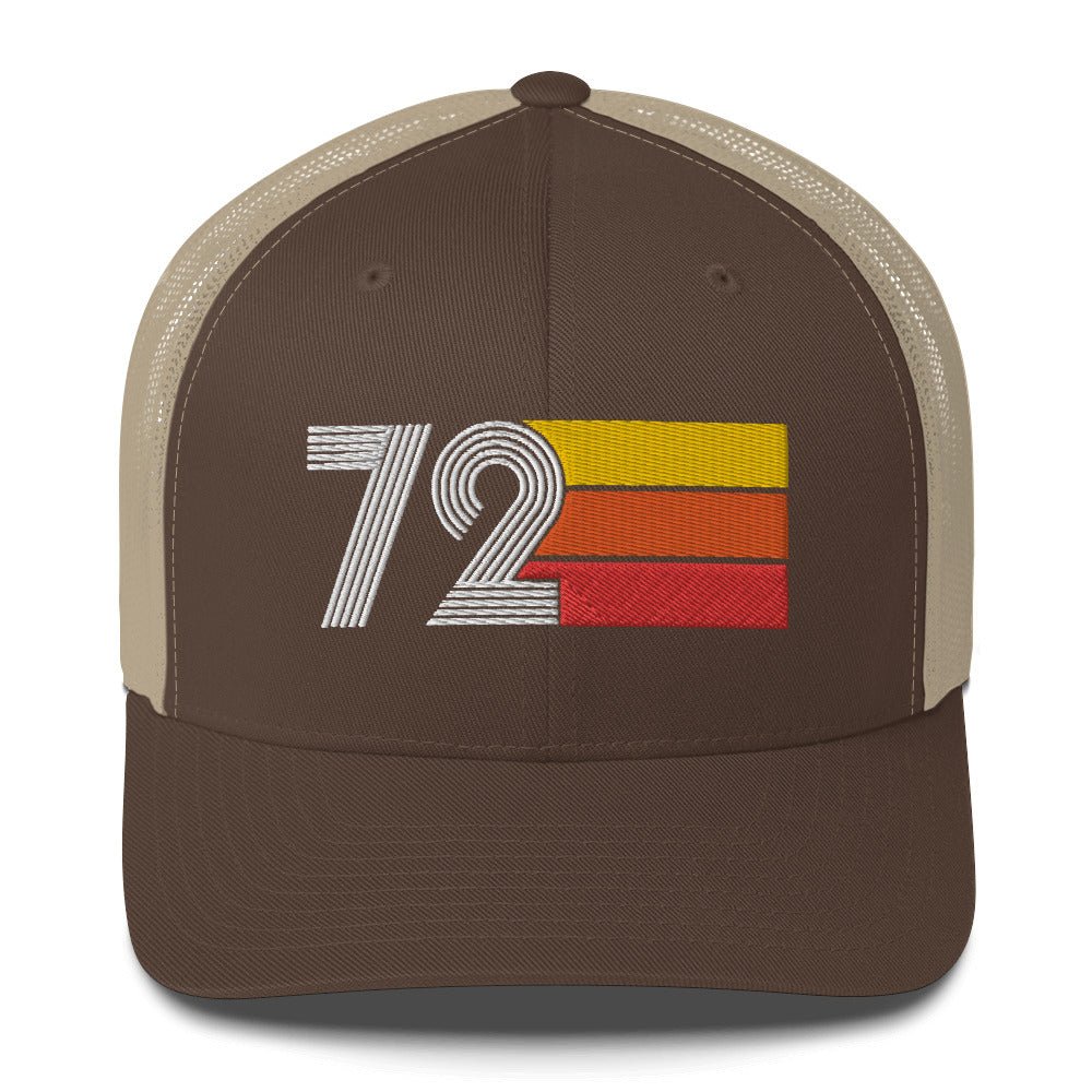 72 Number 1972 Birthday Retro Trucker Hat
