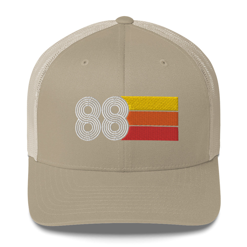 88 Number 1988 Birthday Retro Trucker Hat
