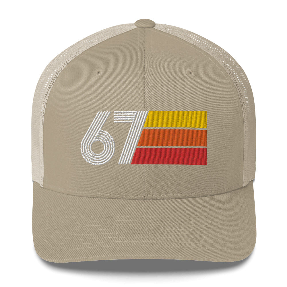 67 Number 1967 Birthday Retro Trucker Hat