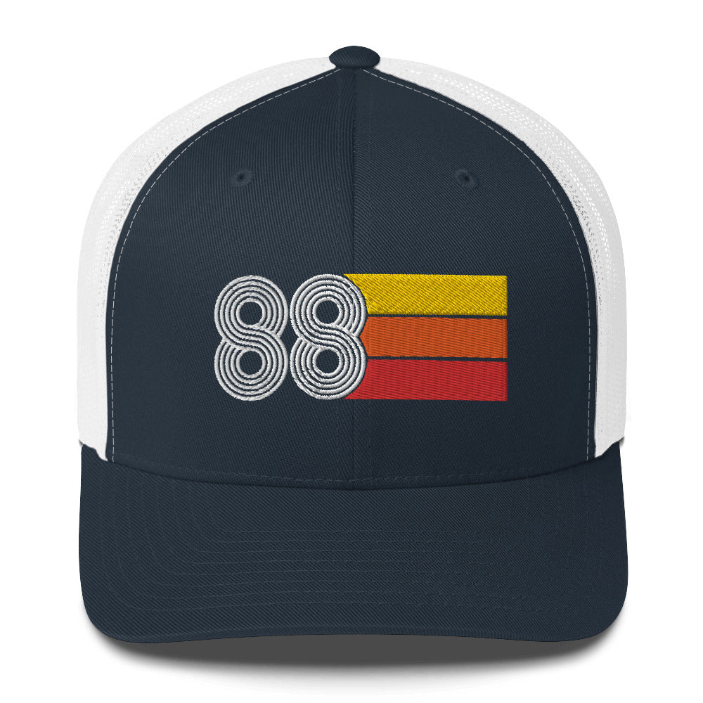 88 Number 1988 Birthday Retro Trucker Hat