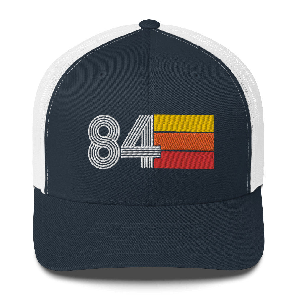 84 Number 1984 Birthday Retro Trucker Hat