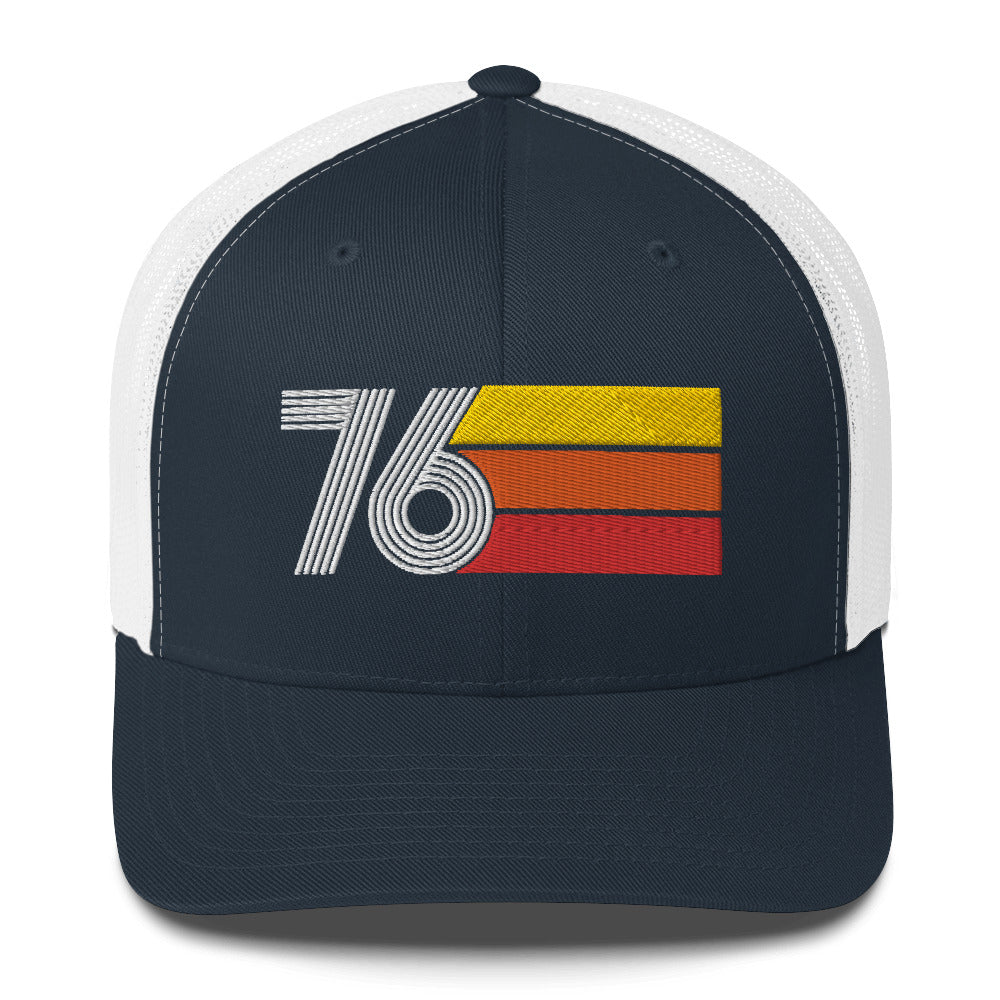 76 Number 1976 Birthday Retro Trucker Hat