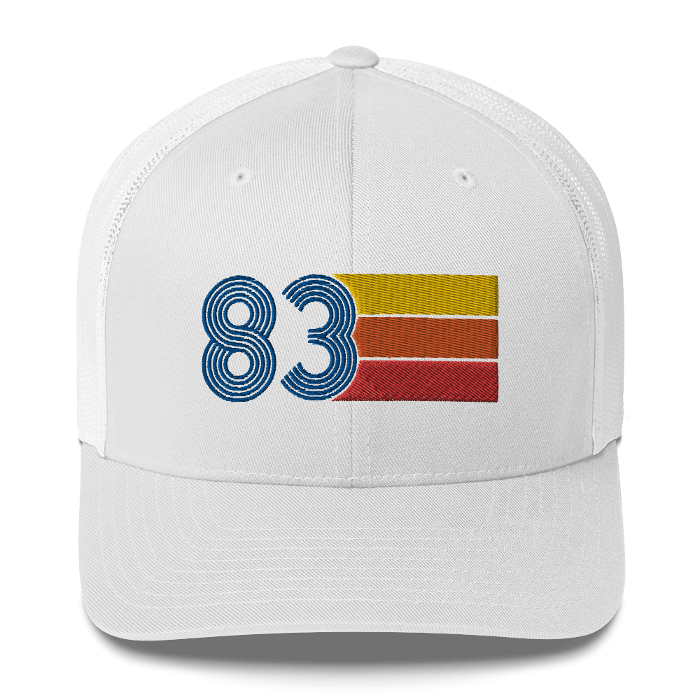 83 Number 1983 Birthday Retro Trucker Hat